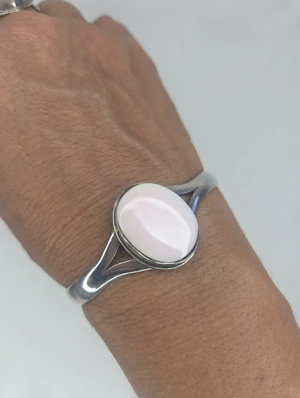 Jewelry | Conch Shell Pink Stone Silver Bracelet And Ring Jewelry Set ...